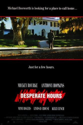 DESPERATE HOURS vintage movie poster MICKEY ROURKE ANTHONY HOPKINS 24X ...