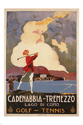 Cadenabbia-Tremezzo Lake Como Poster LIVIO APOLLONI ITALY 1926 24X36 G ...