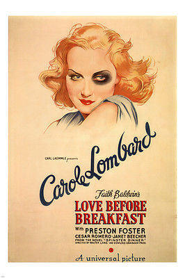 carole LOMBARD LOVE before BREAKFAST movie poster WALTER LANG dir 1936 ...