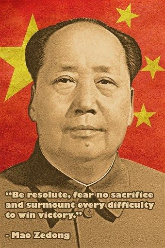 CHINESE LEADER MAO ZEDONG photo quote poster TO WIN VICTORY communist ...