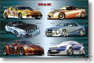 MAX Power Poster Nissan Racing Cars Collage HOT NEW – Poster Merchant