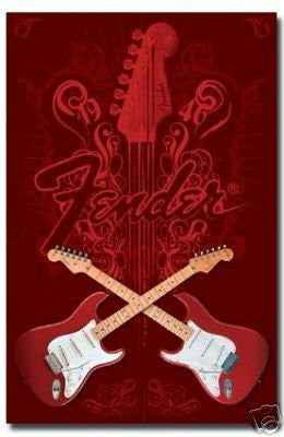 Fender Poster Guitars Crossed Rare HOT NEW 24x36 – Poster Merchant